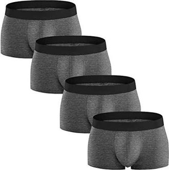 Generic Lot de 4 sous-v&ecirc;tements color&eacute;s et confortables 95 % coton pour homme, grande taille, gris, XXL