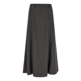 PESERICO Ausgestellter Midirock - - Skirts - Damen - Grau - XL