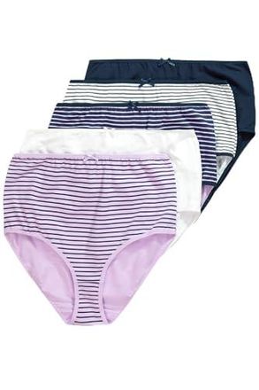 Ulla Popken 5er, Maxi-Brief, Stripes, Slips Femme, Schwarz