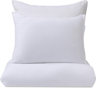 Urbanara Satin-Bettwäsche Formoso 155x220 cm + 80x80 cm I 70% Tencel Lyocell & 30% Hanf 2-TLG. Set I Nachhaltig Made in Portugal I Besonders Weich I Gewonnen a