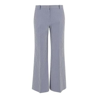 Ql2 Quelledue QL2 Quelledue, Femme, Pantalons, Bleu, Taille: 40 FR Pantalon Ray&eacute; en M&eacute;lange de Coton Stretch