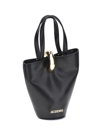 Jacquemus Womens La Bambola Small Bucket Bag Black Calf Leather Bos Taurus