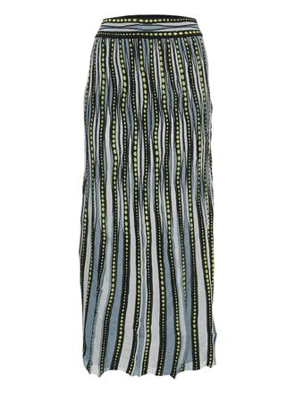 Missoni jupe rayée en maille - Bleu