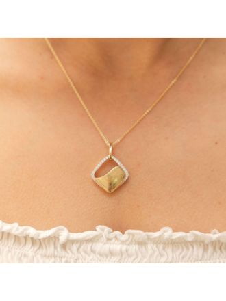 Fascination by Ellen K Halskette 585 Gold glanz/matt mit Zirkonia wei&szlig;