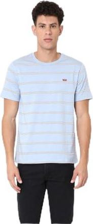 Levi's SS Original Housemark Tee T-Shirt Homme, Jersey Chambray Doux À Rayures de Bord de Mer, XS