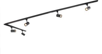 QAZQA Modern Modernes Schienensystem Komplettset I Spotlight I Deckenspot I Deckenstrahler I Strahler mit 5-flammig Spot I Spotlight I Deckenspot I Deckenst