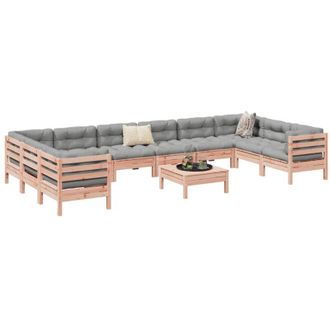 vidaXL Vidaxl - Salon de jardin et coussins 11 pcs bois massif sapin de douglas