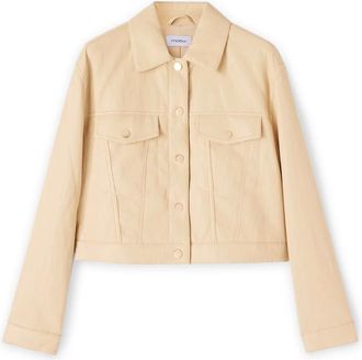 Motivi Femme, Vestes, Beige, Taille: 44 FR Veste en tissu enduit