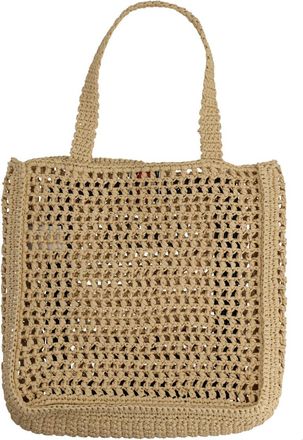 Casablanca Womens Tote Bag With Logo Beige Viscose Handbags Hand