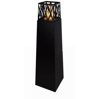 Dmora Dmora - Bioethanol-Kamin Arese, &Ouml;kologischer Kamin, Rauchfreies Feuer, Heizung mit Ethanol, Made in Italy, 40x40 h146 cm, Schwarz