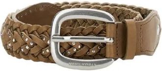 Golden Goose G&uuml;rtel - Braided Leather Belt With Metal Buckle - Gr. 75 - in Braun - f&uuml;r Damen