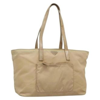 Prada Pre-owned Nylon sacs-prada - Femme - Pre-owned - Beige - Taille: ONE Size