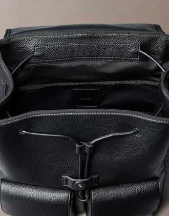 Calvin Klein sac &agrave; dos trolley &agrave; logo signature grain&eacute; noir