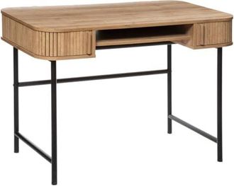 Atmosphera Atmosphera Créateur dIntérieur - Bureau Colva 2 Portes Effet Chêne - Meuble de Rangement pour Chambre, Salon, Bureau - L105 x H75cm - Bois et Noir