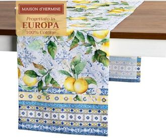 Maison d'Hermine Maison dHermine Chemin de table, 100 % coton, 50 cm x 150 cm, d&eacute;coratif, lavable, Chemin de table pour P&acirc;ques pour le repas, la cuisine, les f&ecirc;tes et 
