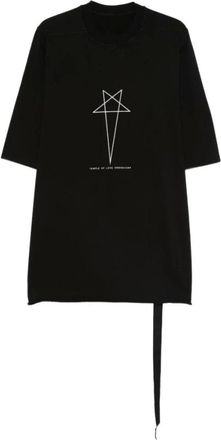 Rick Owens Homme, Tops, Noir, Taille: M T-Shirt Jumbo &agrave; Manches Courtes