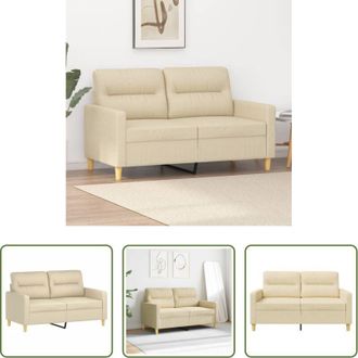 vidaXL vidaXL Stoff Sofa - 2-Sitzer-Sofa Creme 120 cm Stoff