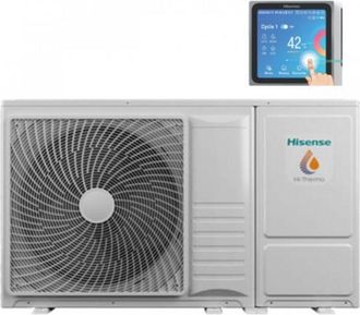 Hisense Hi-Therma AHZ-080HCDS1 11 kW R32 reversible Monoblock-Luft-Wasser-W&auml;rmepumpe mit Einzell&uuml;fter und HSXM-FE01 Touch-Kabelfernbedienung zum