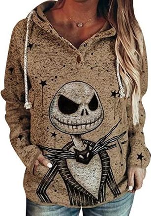 Keephen Sweat &agrave; Capuche pour Femme Animal Owl Print Hoodie Wolf Pattern Pull &agrave; Manches Longues Casual Loose avec Pocket Tops Hooded