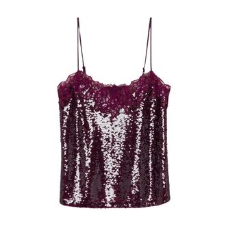 SIMKHAI Femme, Tops, Violet, Taille: 40 FR Débardeur Arlene en Soie