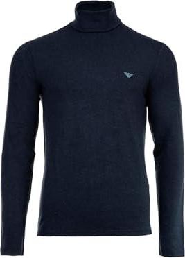 Emporio Armani Chemise Cycliste Homme Manches Longues avec col Montant sous Veste Modal Doux Article 112066 4F584, 00135 Marine, XL