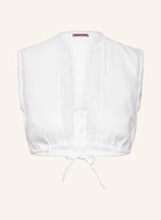 Gottseidank Gottseidank Dirndlbluse Romy Mit Leinen weiss