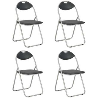vidaXL Vidaxl - Klappbare Esszimmerst&uuml;hle 4 Stk. Schwarz Kunstleder
