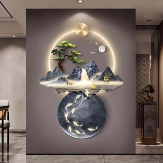 Generic 3D-Wanddekoration mit LED-Leuchten, dekoratives Wandbild mit 3D-Relief, mit Aufh&auml;ngung, Geeignet f&uuml;r Wohnungen, Eingangsbereiche, Wohnzimmer und ander