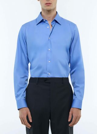 Fursac Chemise &agrave; col droit en coton - Taille 38 - Homme