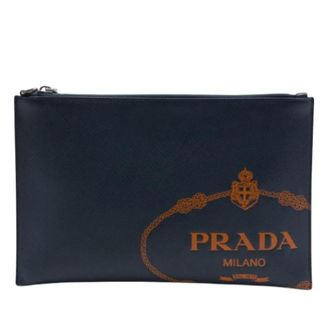 Prada unisex, Pre-owned, Bleu, Taille: ONE Size Sac pochette Pre-owned