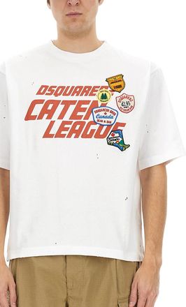 Dsquared2 Printed Cotton T-Shirt - White