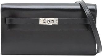 Hermès 2023 Tadelakt Kelly To Go Wallet crossbody bag - Noir