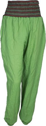 vishes Alternative Bekleidung - Leichte Damen Chino Haremshose mit dehnbarem Bund Taschen hellgr&uuml;n