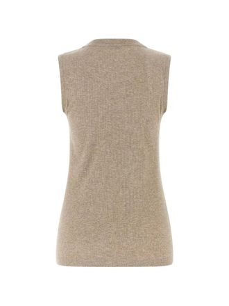 PESERICO Womens Punto Luce Ribbed Crew Neck Top Ss26 W
