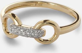 Stone and Strand Ring Bridle aus 14kt Gelbgold mit Diamanten