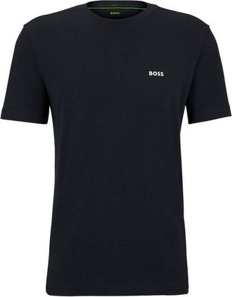 HUGO BOSS Rundhalsshirt Tee mit gummiertem Kontrast-Logo