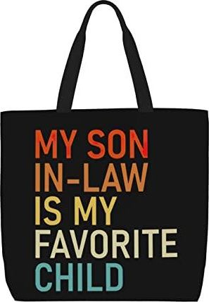 Generic Sac De Courses Mon Gendre Est Mon Enfant Pr&eacute;f&eacute;r&eacute; Sac &Agrave; Provisions Lavables Pliable Sacs En Toile Pour Femmes, Pour Burea, Filles, Voyage, Tous Les Jou