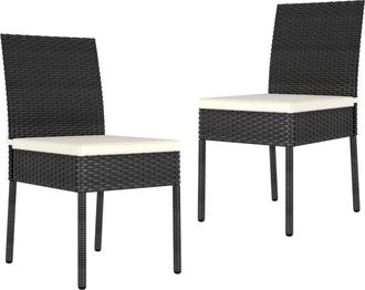 vidaXL Vidaxl - Chaises de salle à manger de jardin 2 pcs Résine tressée Noir