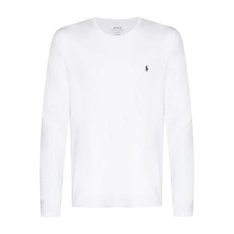 Polo Ralph Lauren Homme, Tops, Blanc, Taille: 2XL T-shirt &agrave; manches longues brod&eacute; du logo