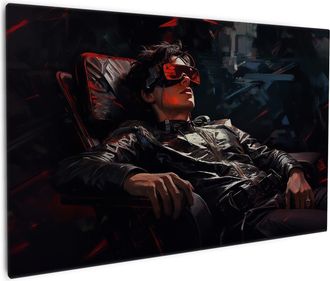 Wallario Leinwandbild Cyberpunk-Trance - Wandbild 60 x 90 cm: Kunstdruck | Brillante lichtechte Farben | hochauflösend | verzugsfrei