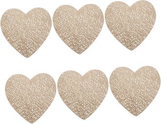 Lurrose 6 St&uuml;ck Herzf&ouml;rmige Tischsets Verschlei&szlig;fest Hitzebest&auml;ndig f&uuml;r Esszimmer Wohnzimmer Restaurant Hochzeit Dekoration