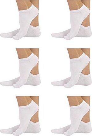 CALZITALY Lot de 6 Paires | Protège Pied Unisexe | Socquette en Coton Homme Et Femme | Chaussettes Sport | Blanc, Noir | 35/38 39/42 43/46| Fabriqué en Italie |