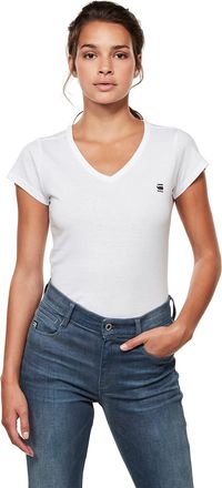 G-Star RAW Damen Slim V T Wmn Ss Tops, Blanco, X-Small