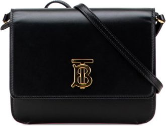 Burberry Hobo Bags - Mini Leather TB Monogram Flat Crossbody - Gr. unisize - in Schwarz - f&uuml;r Damen