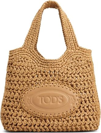 Tod's Femme, Sacs, Beige, Taille: ONE Size Sac Mini Tote Beige avec Logo