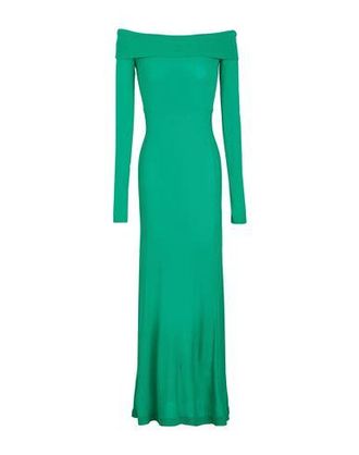 8 by YOOX VISCOSE BLEND OFF SHOULDER LONG SLEEVE MIDI DRESS