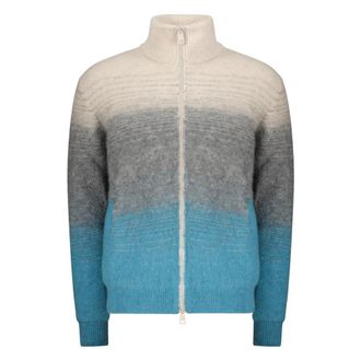 Herno Gerippte Kanten Rei&szlig;verschluss-Strickjacke aus Wolle - - Knitwear - Herren - Grau - L