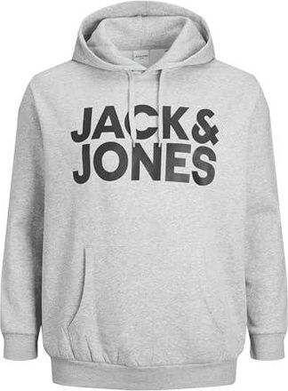 Jack & Jones Jjecorp Logo Sweat Hood Noos Ps Homme Hooded Sweatshirt, Light Grey Melange, 3XL Grande taille