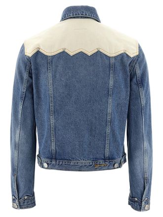 Givenchy Cotton Denim with Canvas Shoulders Jacket - Blue