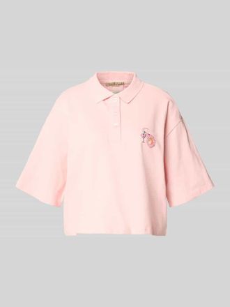 Smith & Soul Cropped Poloshirt mit Ziersteinbesatz